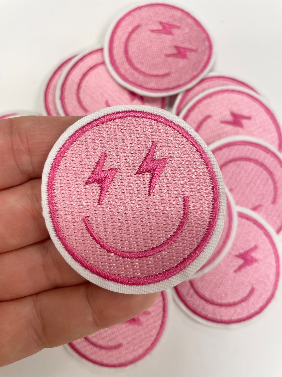 NEW Pink Happy Face Patch Valentines Day Patches Embroidered Patches ...