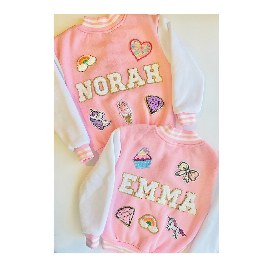 Custom Varsity Jackets | Personalized Girls Jacket | Pink Varsity ...