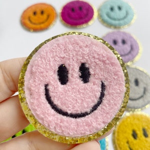 2.2” Happy Face Chenille Patches | Self Adhesive - Iron on Patch - Etsy