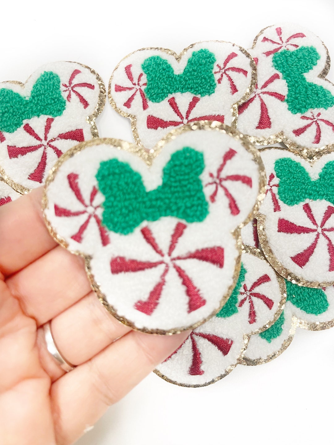 Candy Cane Mouse Patch | Iron on Patches | Christmas Patches - Etsy