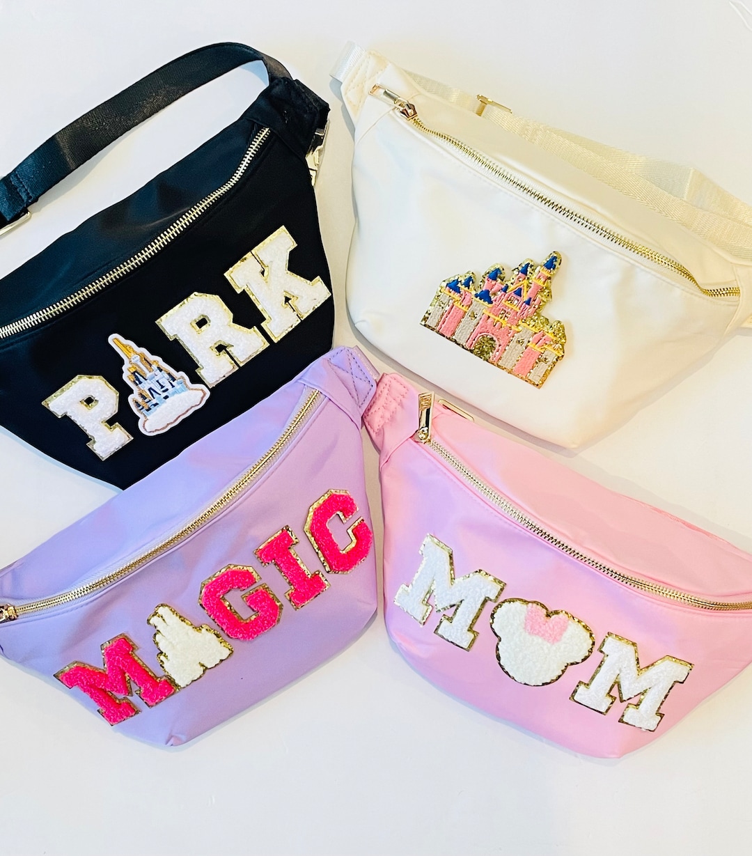 LARGE Fanny Packs | Park Fanny Pack | Theme Park Belt Bag | Patch Bag ...