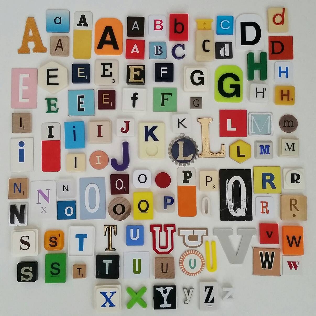 100 Assorted Alphabet Letters, Scrabble Letters, Vintage Letters, Game ...