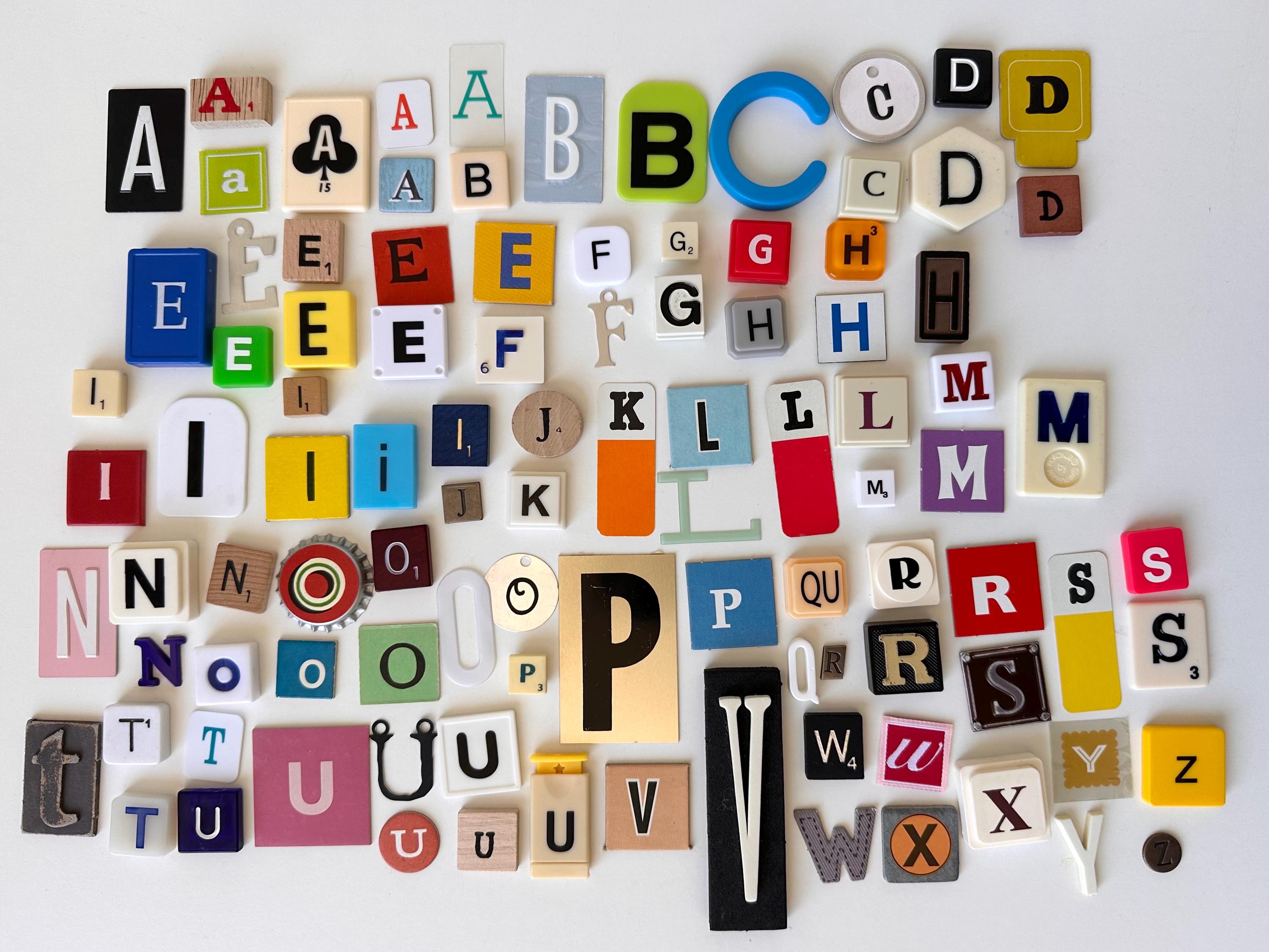 100 * DIFFERENT * Alphabet Letters! Letter Tiles in Assorted Styles ...