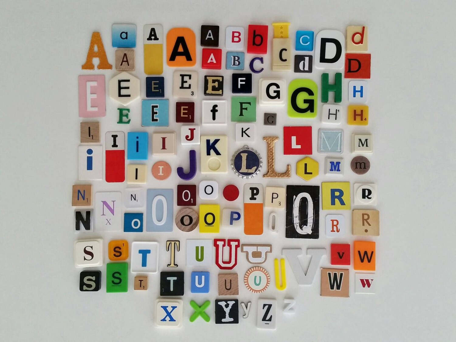 100 Assorted Alphabet Letters, Scrabble Letters, Vintage Letters, Game ...