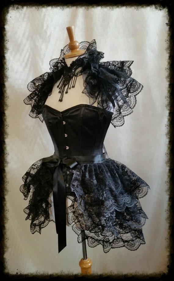 Gorgeous Sexy Gothic Tie on Lace Ruffle Shrug | Etsy
