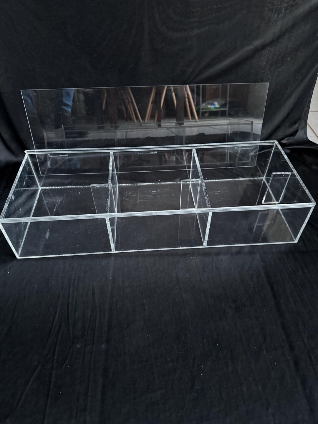 Lucite Shadow Box Display Case , Vertical or Horizontal , 6 Section,24 ...