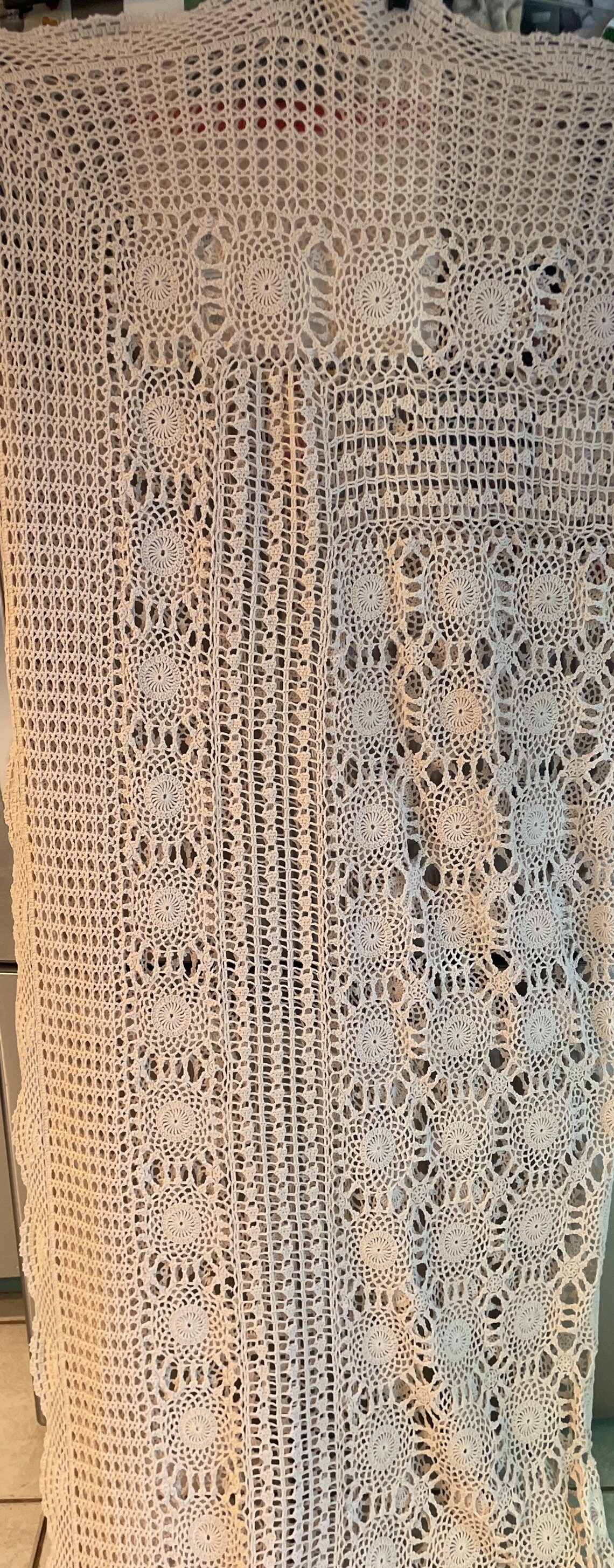 Vtg Rectangular Crochet Tablecloth Dining Tableware Cotton - Etsy