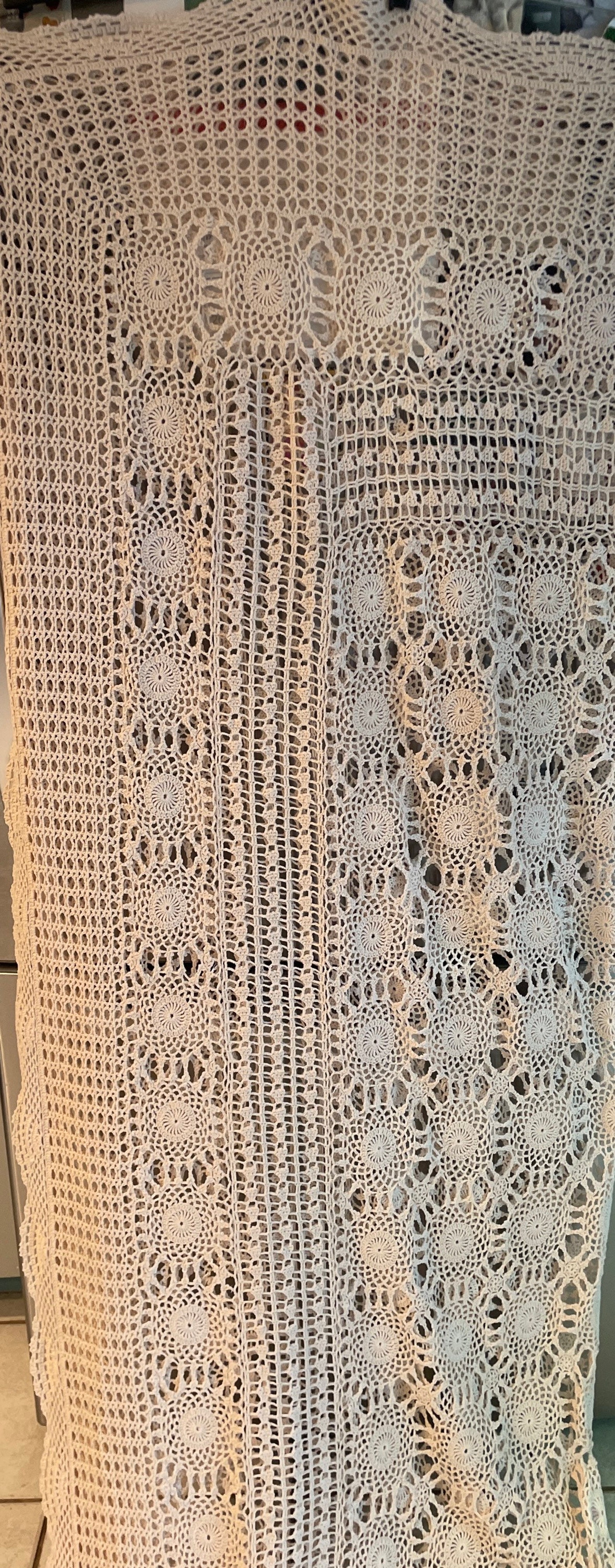 Vtg Rectangular Crochet Tablecloth Dining Tableware Cotton - Etsy