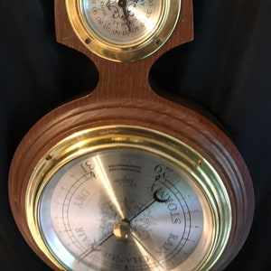 Banjo Barometer Storm Weather , Thermometer Indicator Taylor Instrument ...