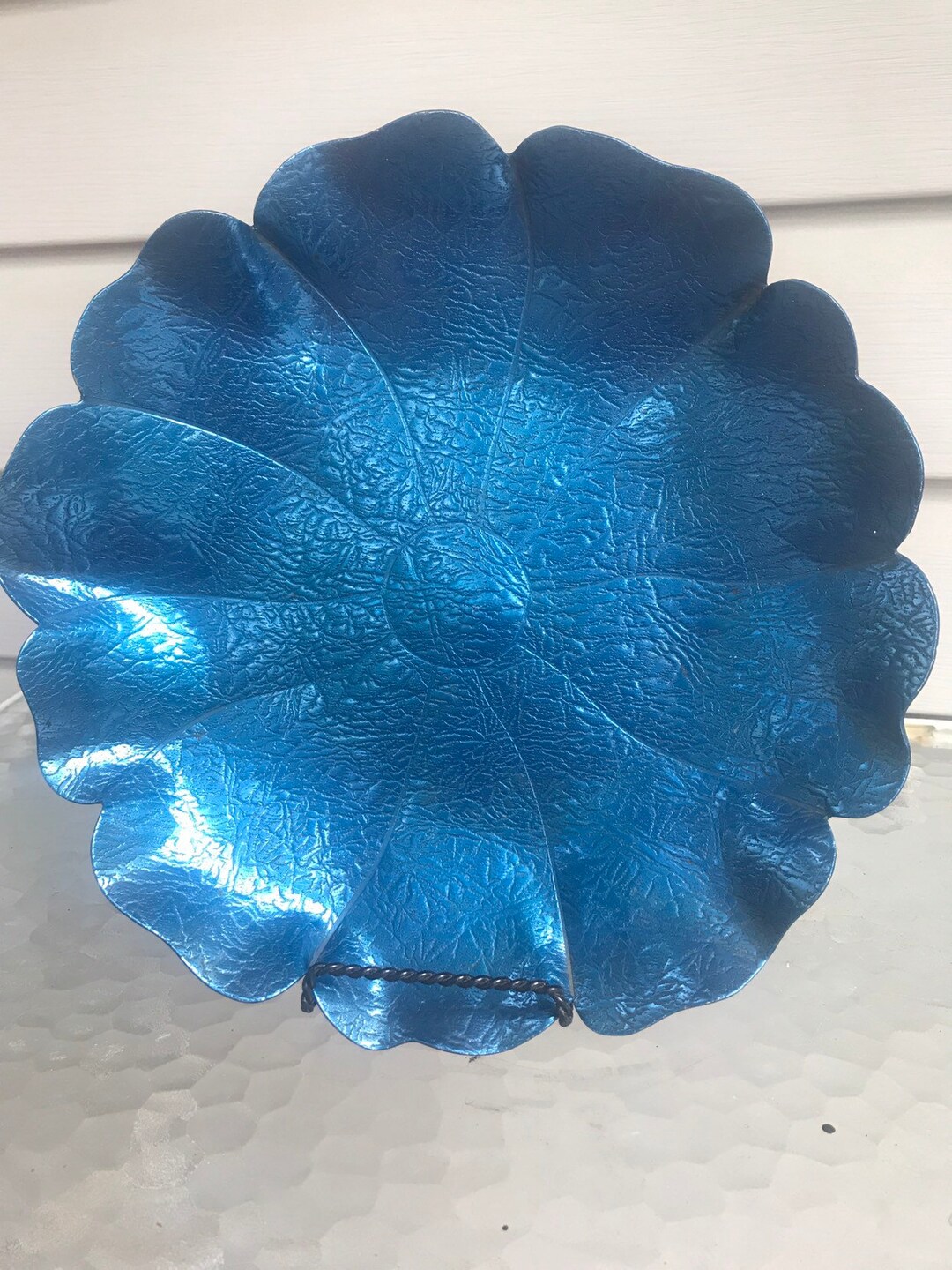 MCM Metallic Tray , Serving,centerpiece Fleck ,metal ,scalloped Flower ...