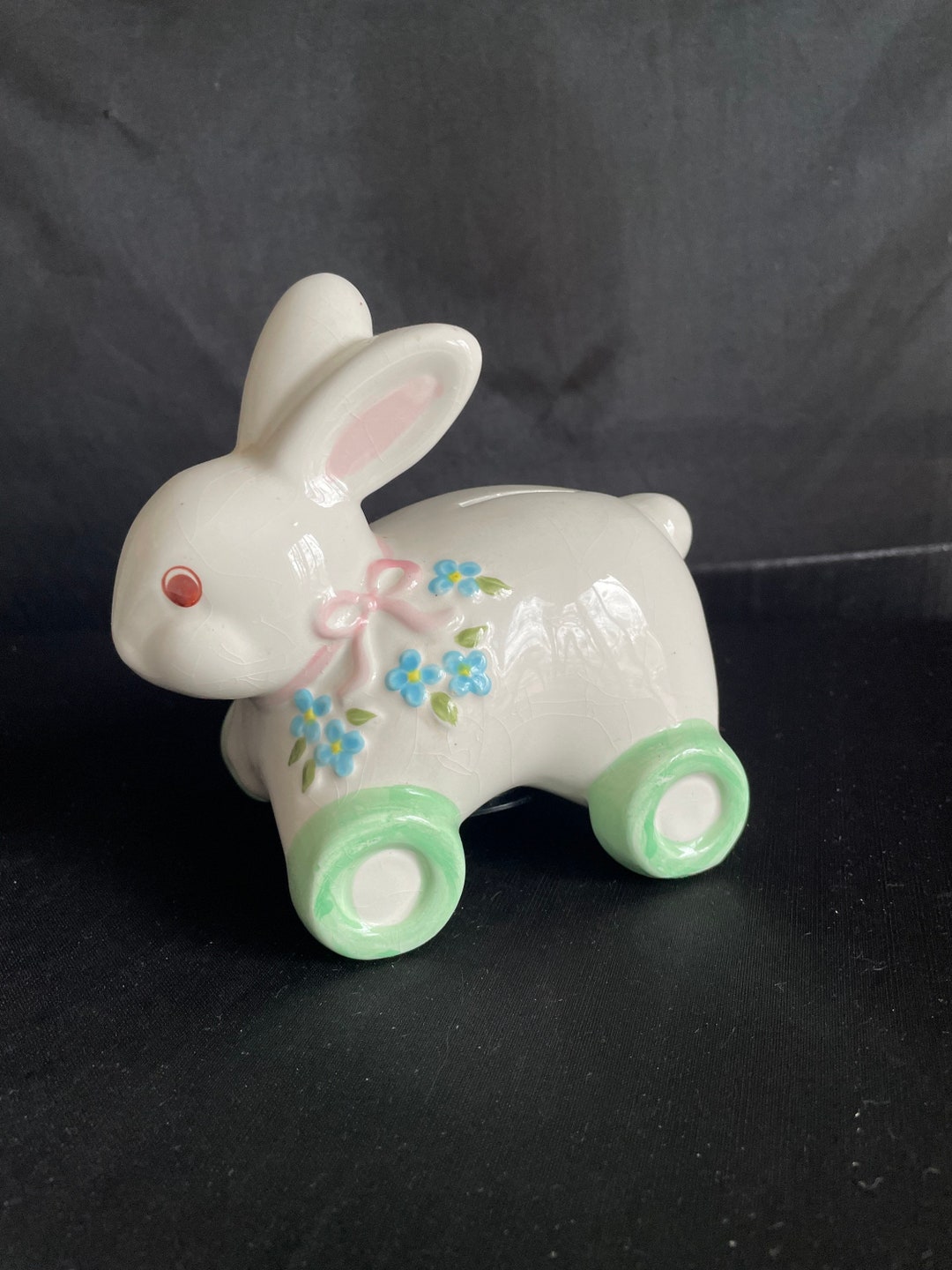 Childs Bunny Piggy Bank, Ceramic , Upright , Footed , 3d ,collectible ...