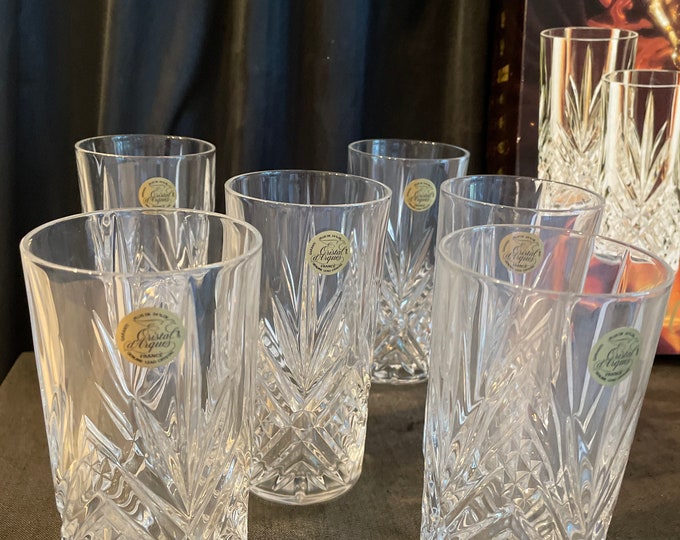 Hand Cut Crystal Water Glasses 6pcs 350ml - Etsy