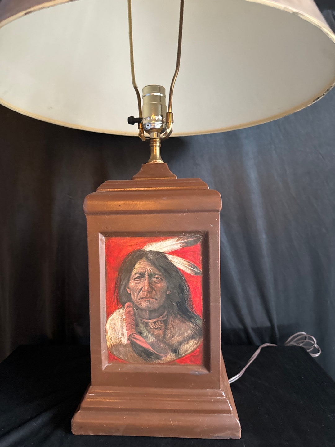 Southwestern Ceramic Table Lamp , Home Decor ,4 Sided Portrait Images ...