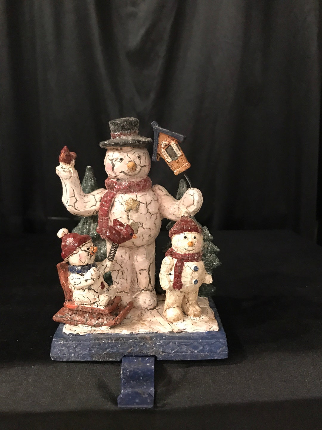 Snowman Stocking Holder , Trio Snowman Family,mantle Stocking Holder ...