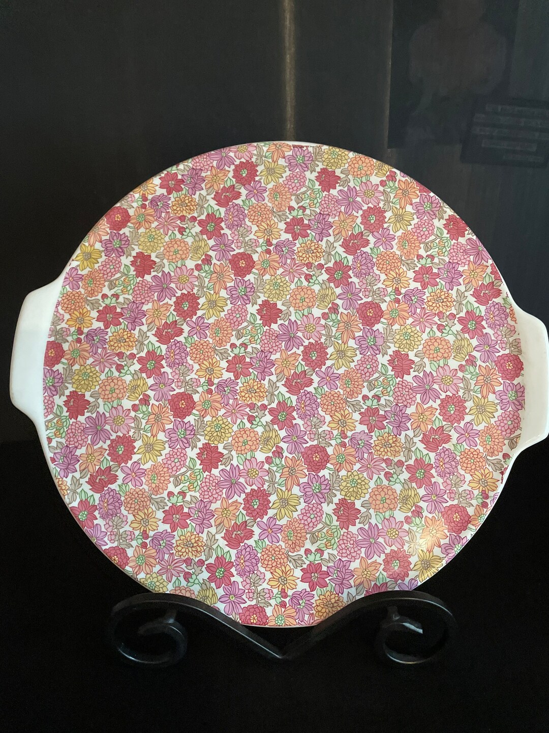 MCM Cake Plate , Designer Franco Pozzi , 13 Flat , Handled ,ceramics ...