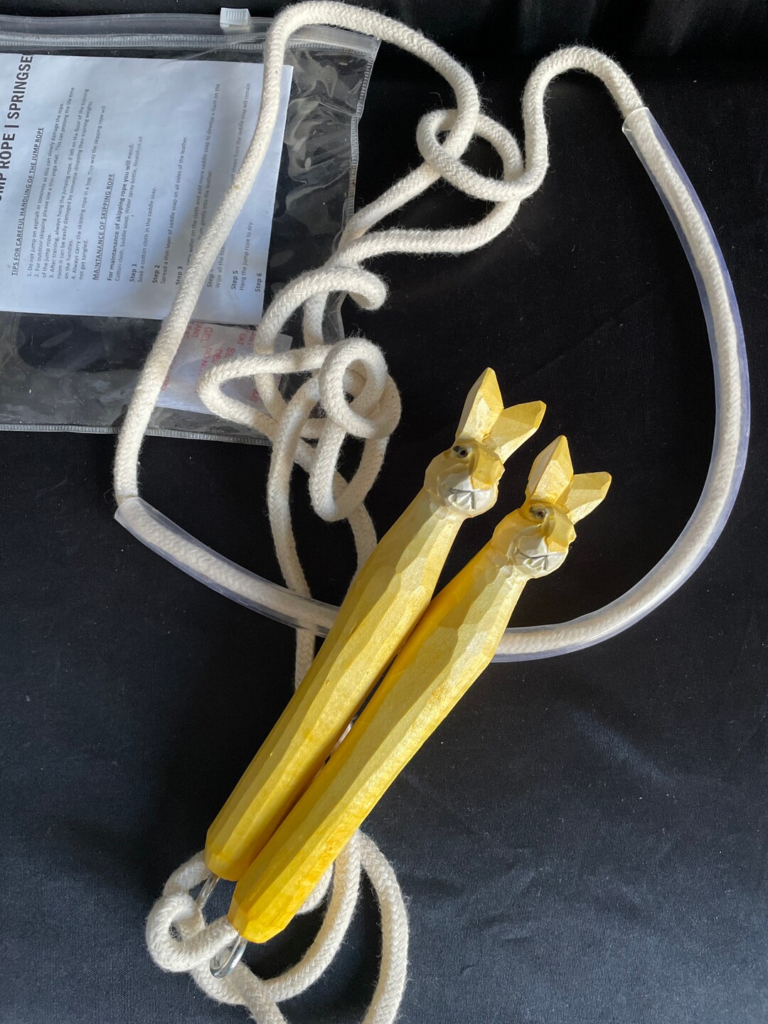 Child Jump Rope Bunny Themed Sculpted Yellow ,wooden Handle , 10ft Rope ...