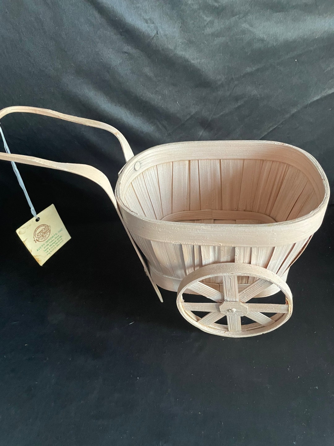 Vtg Easter Baby Buggy Basket , Wheel Barrel Basket , Candy , Easter ...