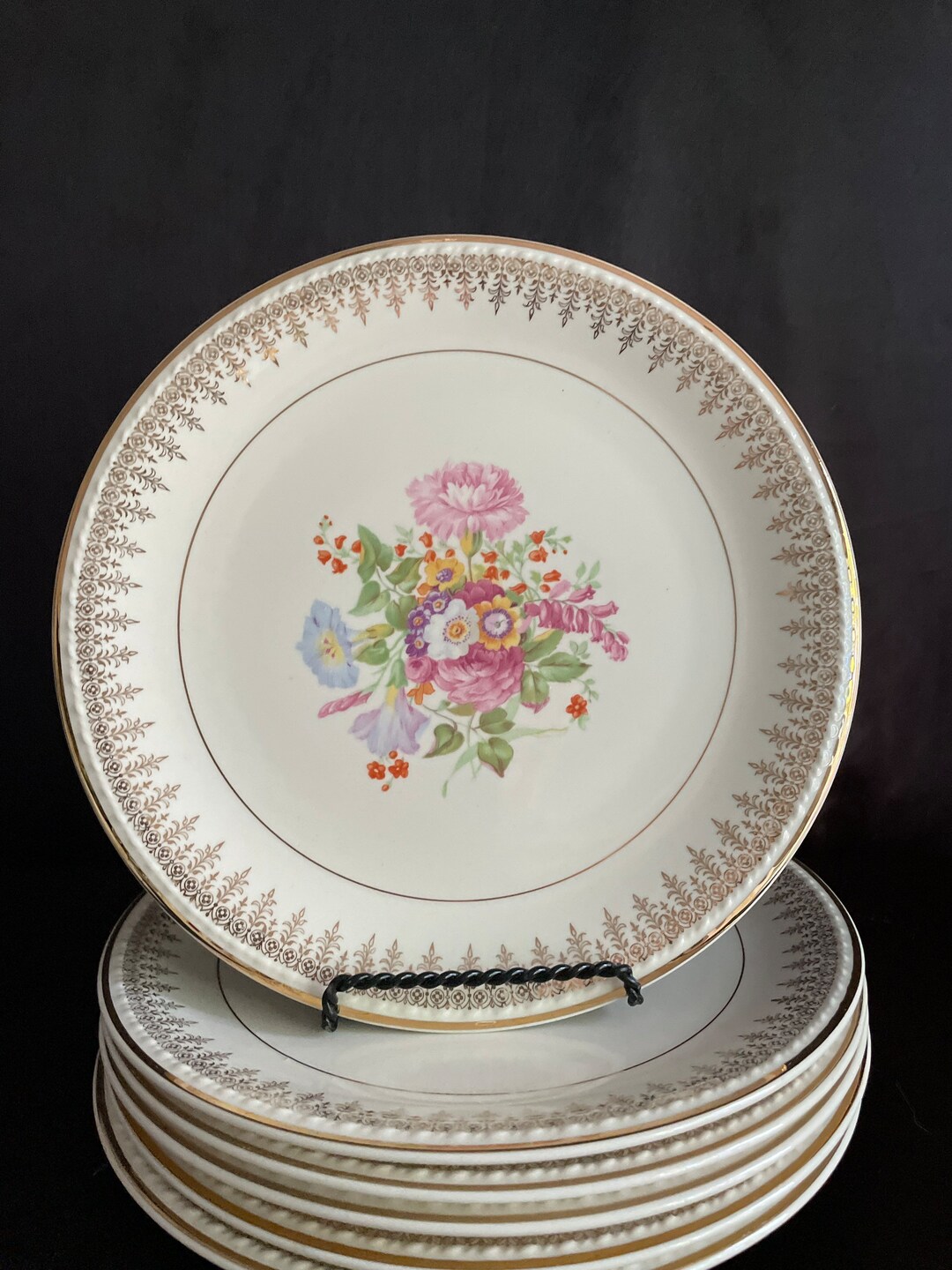 Replacement Taylor Smith Taylor Tableware ,dinner Plate Set: 22K Gold ...