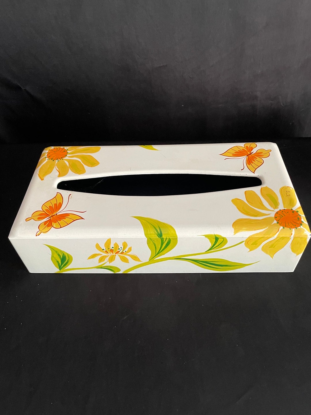 Vtg Tissue Box Cover,rectangular, Lacquer Ware , Flower - Etsy