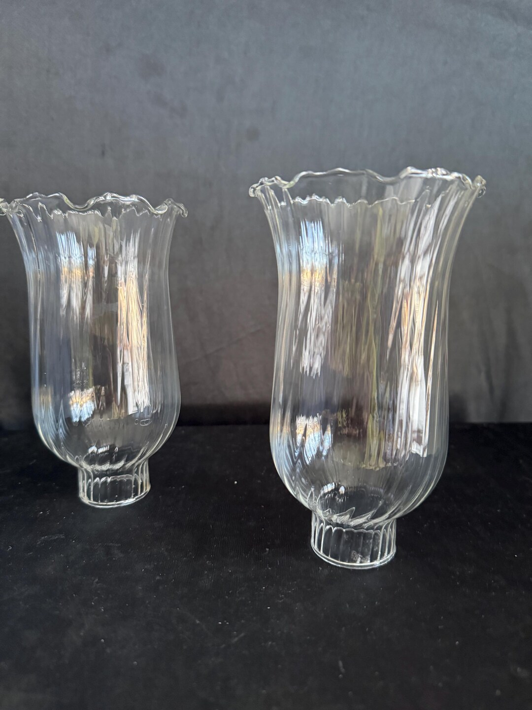 Hurricane Glass Shades Ser 2 Swirlclear Glass Crimped 1 1 2