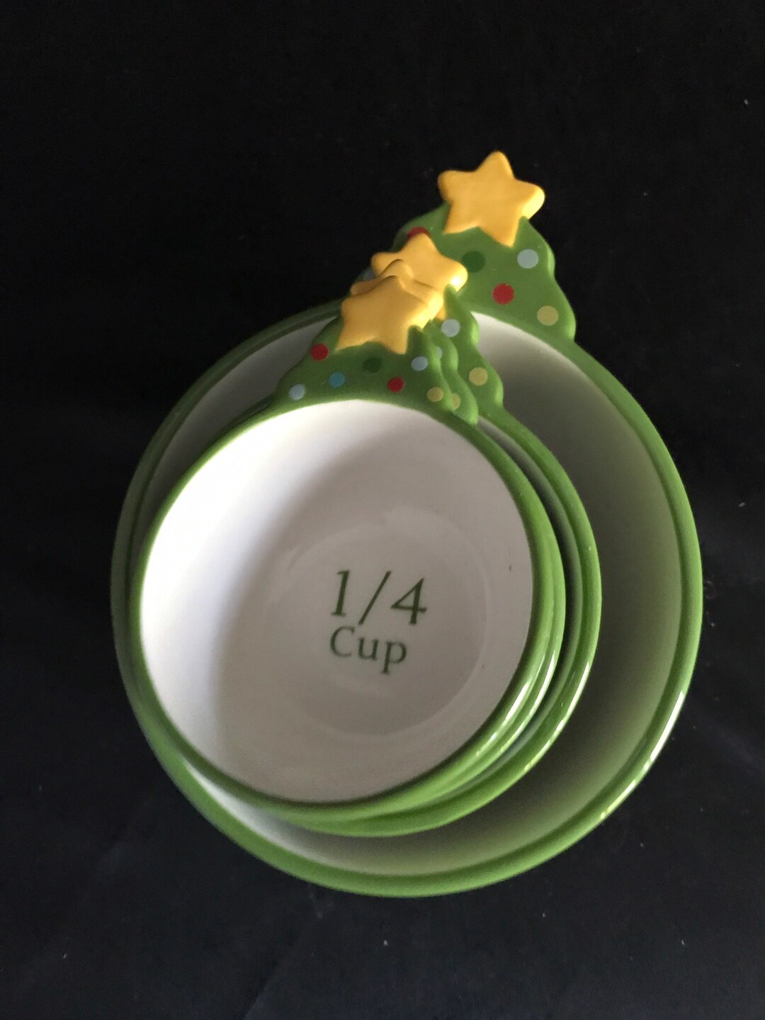 NIB ,holiday, Measuring Cups , Holiday Tree , Star , Painted ...