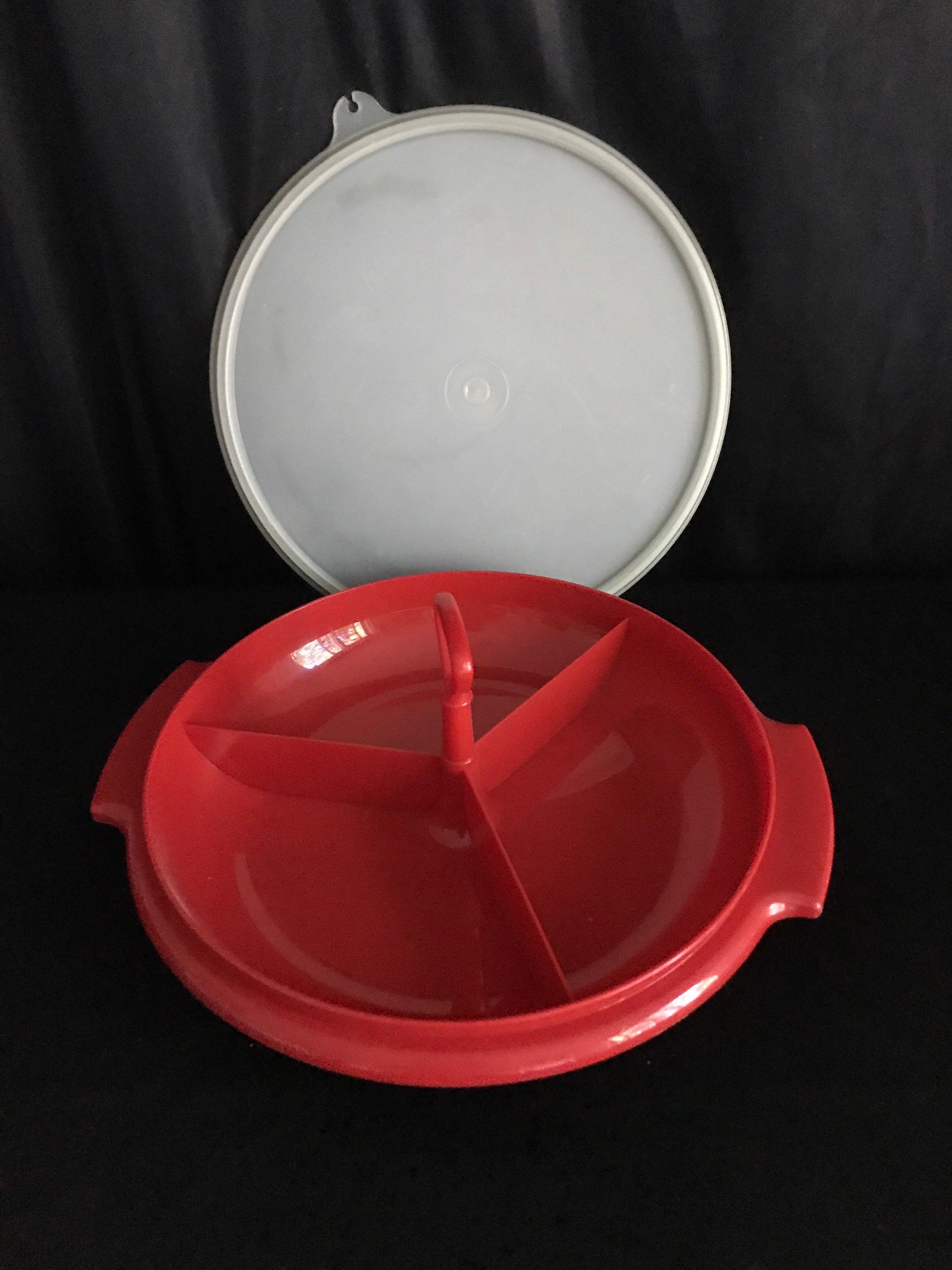 Vtg Tupperware Divider / Condiment Suzette Red 3 Pcs Relish - Etsy