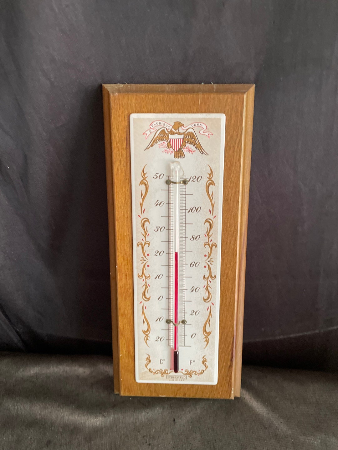 Federal Wall Mount Thermometer, Wood , Celsius, Fahrenheit, by ...