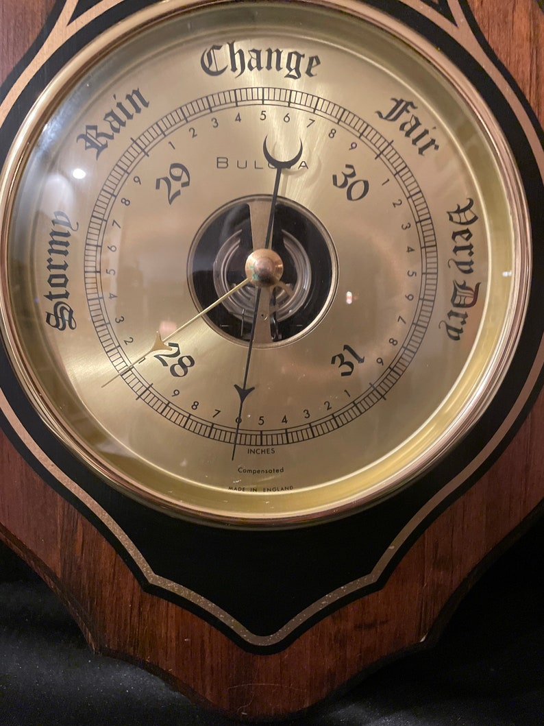 Wall Clock & Barometer Bulova Quartz Battery Operated - Etsy