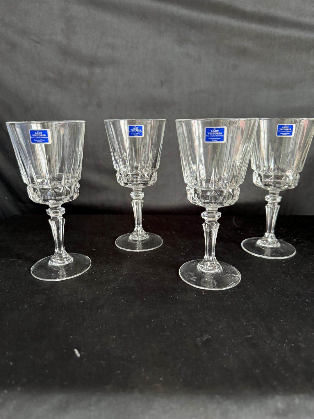 Lady Victoria Crystal Wine Glasses - Chantelle Pattern, Set of 4 - Etsy