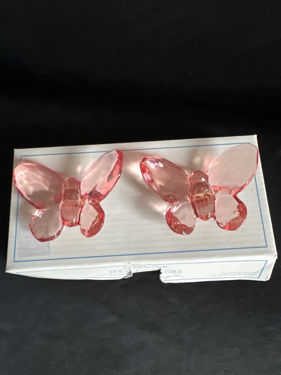 Acrylic Butterfly Drawer Knobs (2) Drawer Pulls ,cabinet , Dresser ...