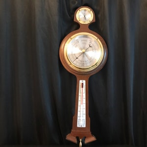 Banjo Barometer Storm Weather , Thermometer Indicator Taylor Instrument ...