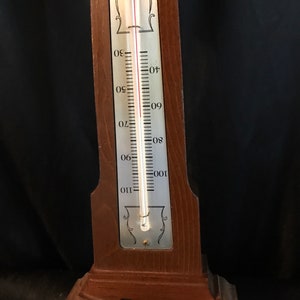 Banjo Barometer Storm Weather , Thermometer Indicator Taylor Instrument ...
