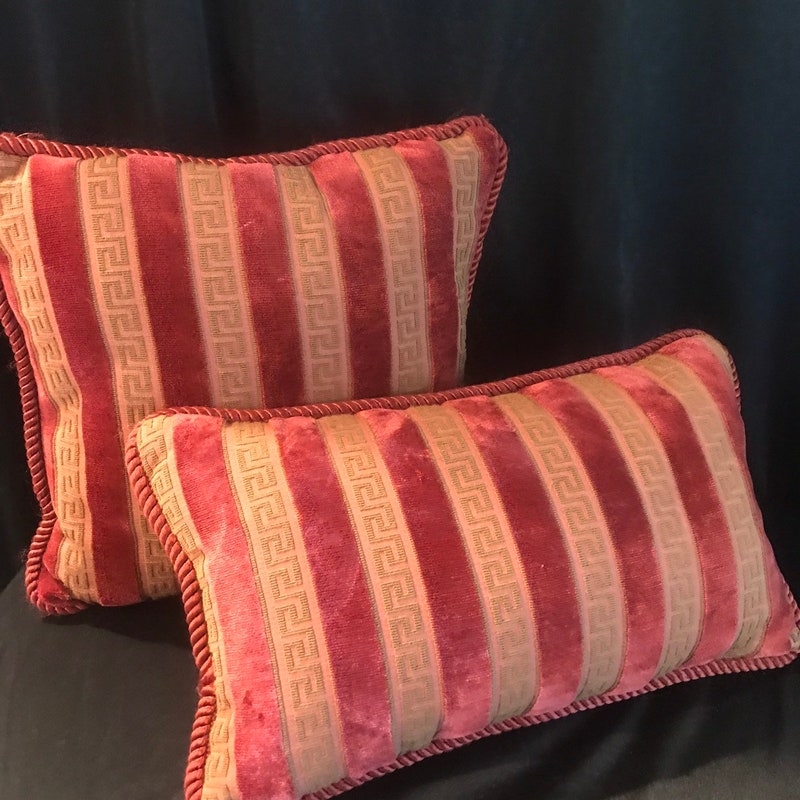 Velvet Greek Key Pillow - Etsy