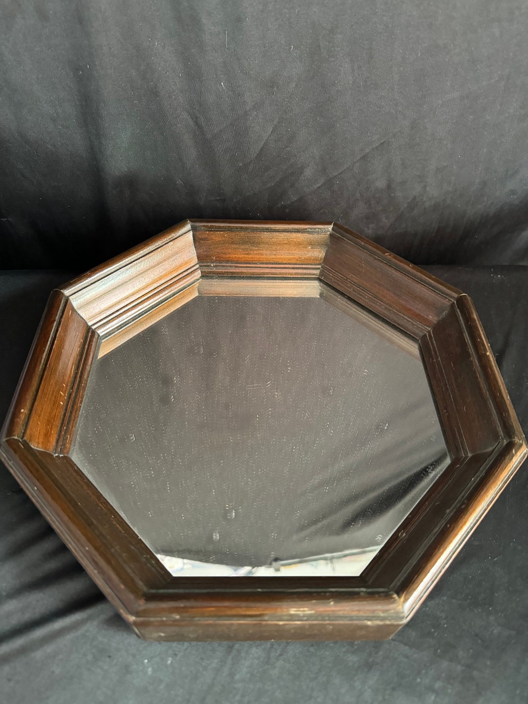 Small Wall Mirror, Octagon Shaped ,2D ,dark Wood, Foyer , Offices ...
