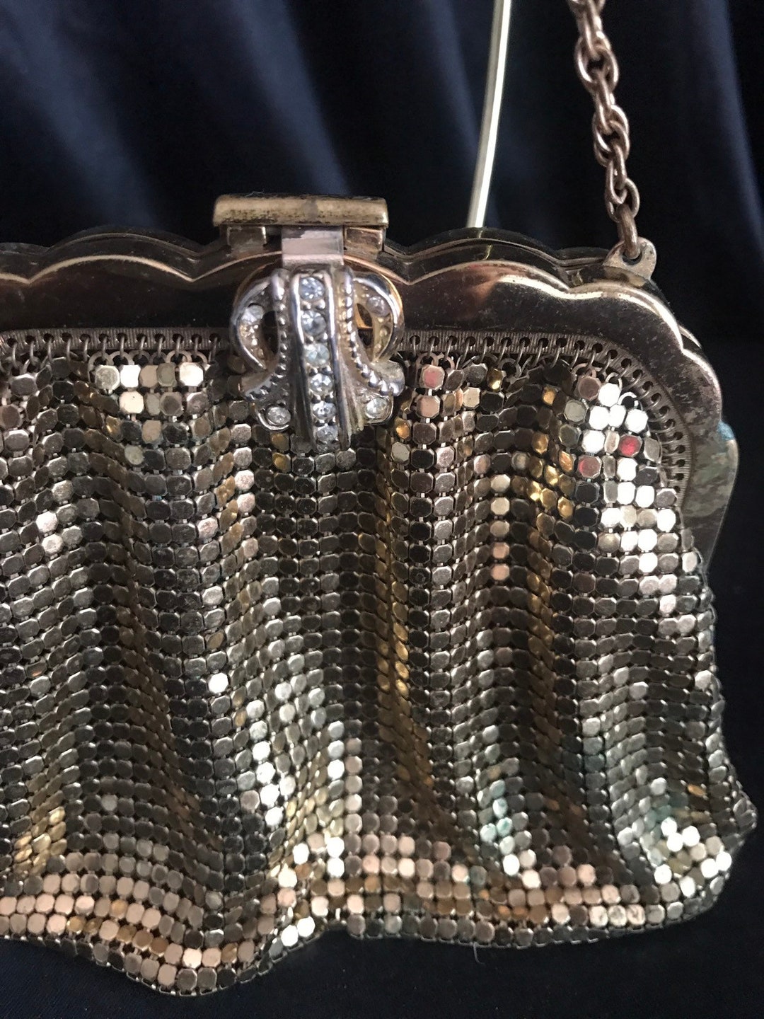 Vintage Mesh Bag , Gold , Whiting & Davis ,chainmaille Mesh Jeweled ...