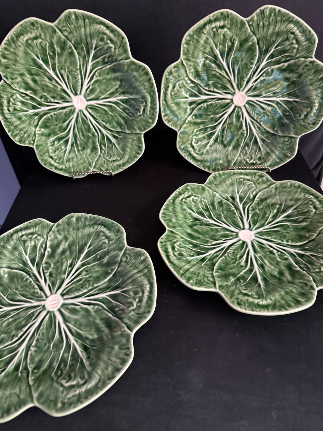 Green Cabbage Plates (4) 10 1/2 “ Bordallo Pinheiro , Portugal - Etsy