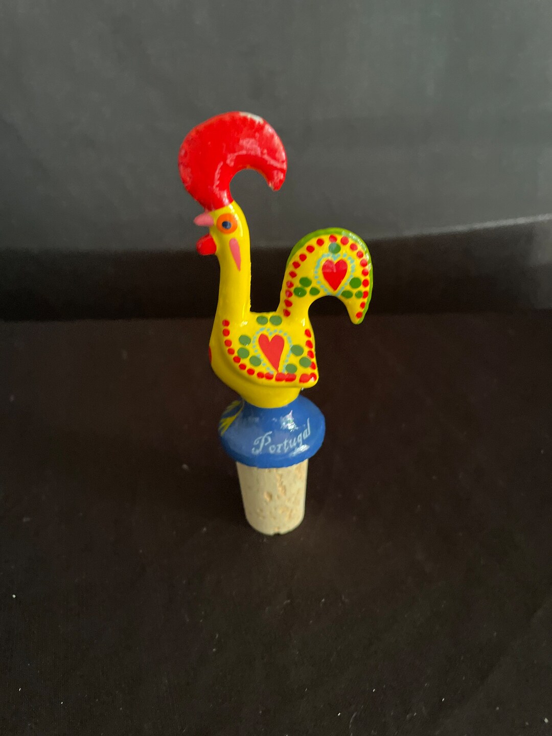 Rooster Bottle Stopper ,hand Painted Metal , Cork , Painted ...