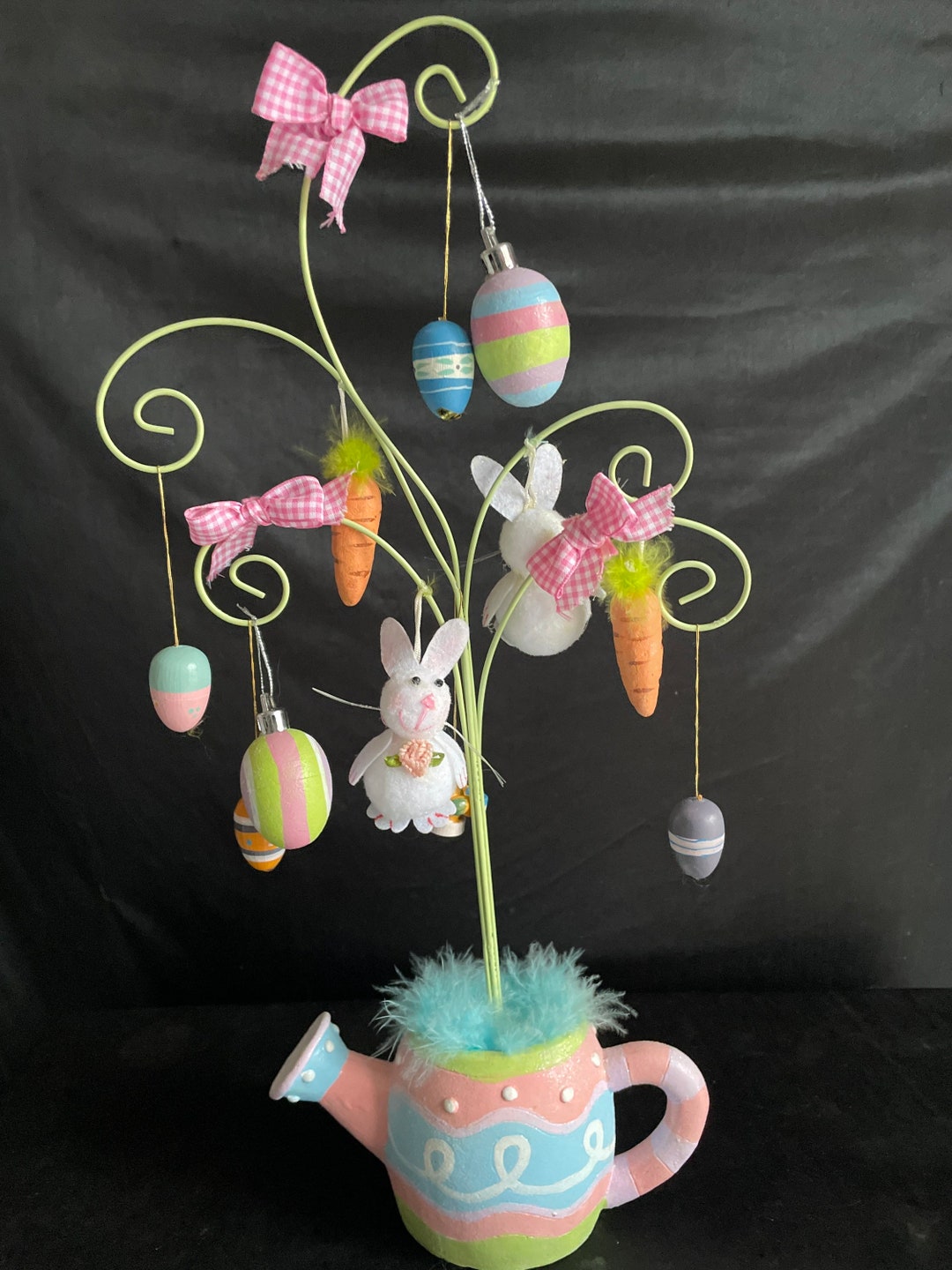 Easter Egg Tree ,tabletop Wired Egg Display Tree , Malibu Feather ...