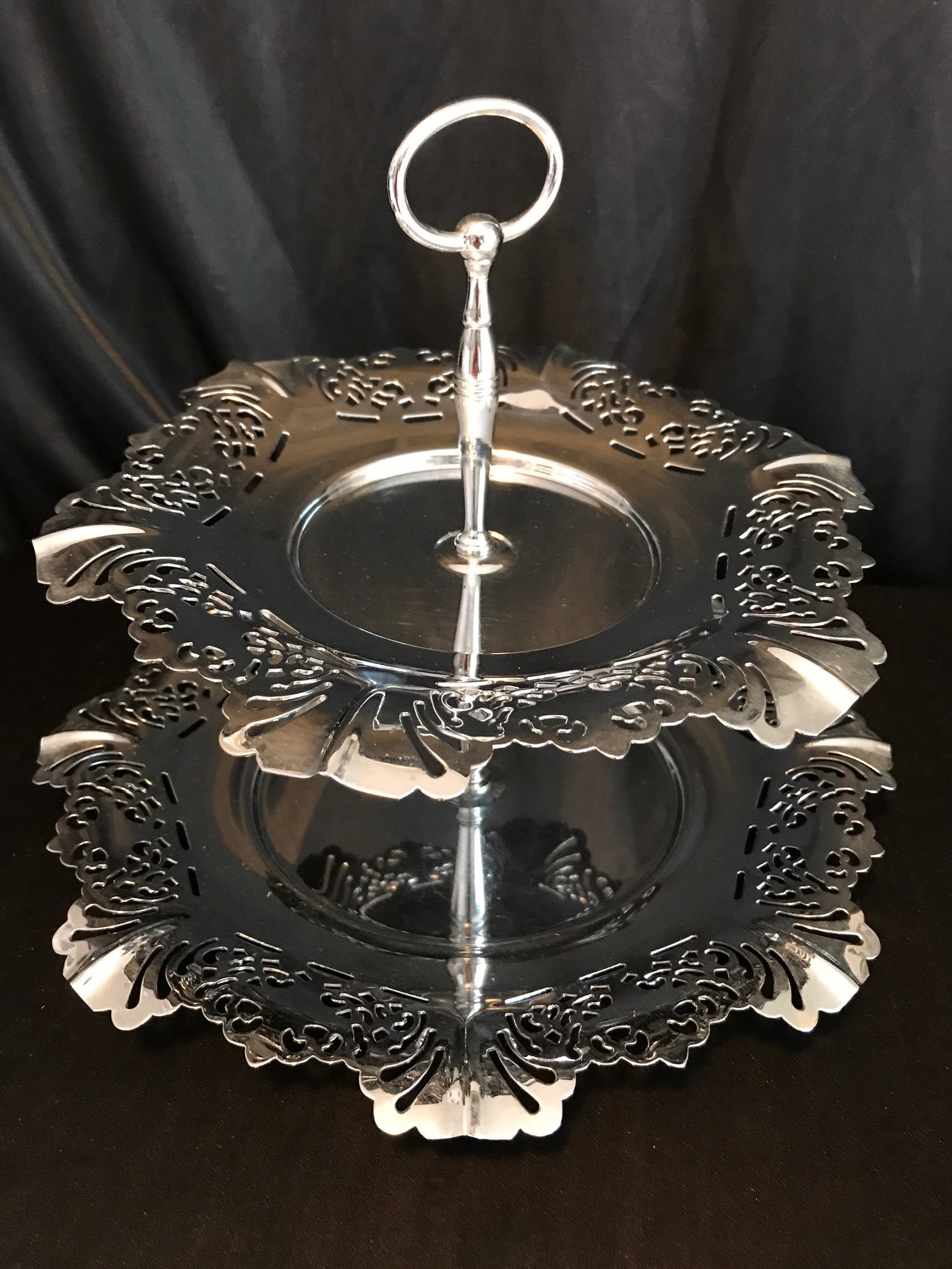 MCM Chrome Server 2 Tier Handled Die Cut Metal Polished - Etsy