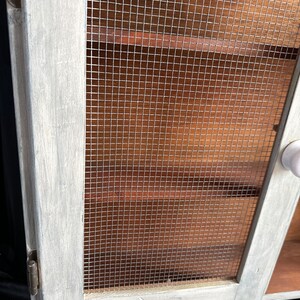 Vtg 3 Shelf Cabinet With Chicken Wire Doors , Flush Mount , Storage ...