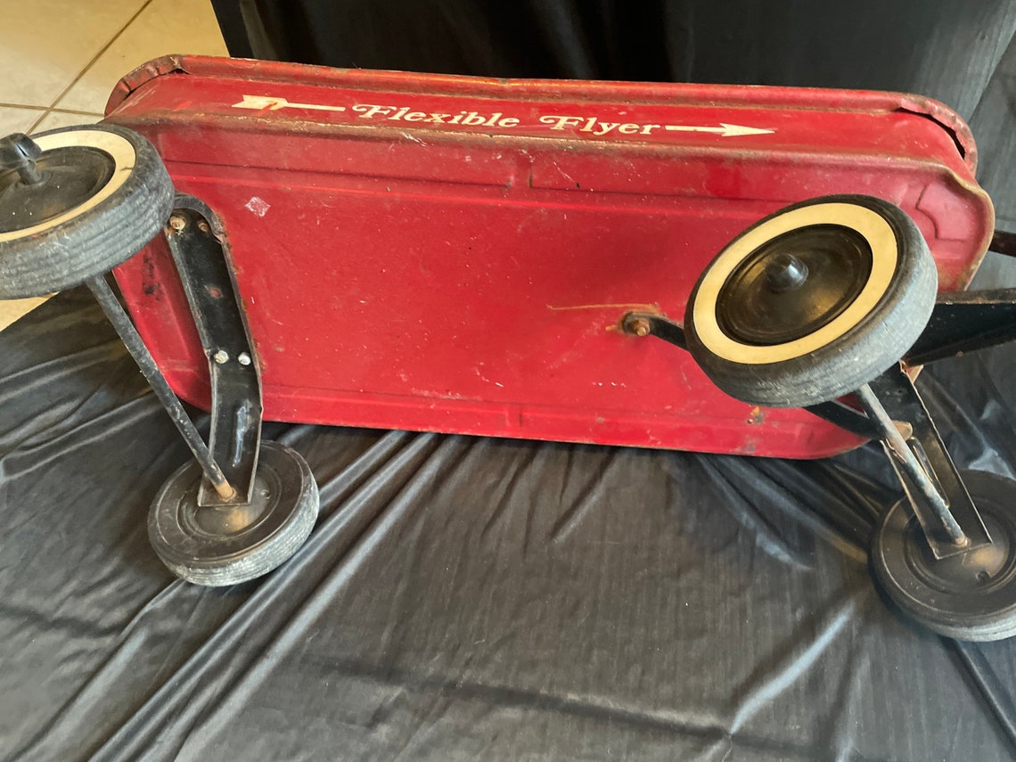Vtg Flexible Flyer Red Wagon Push Wagon Visual Display - Etsy