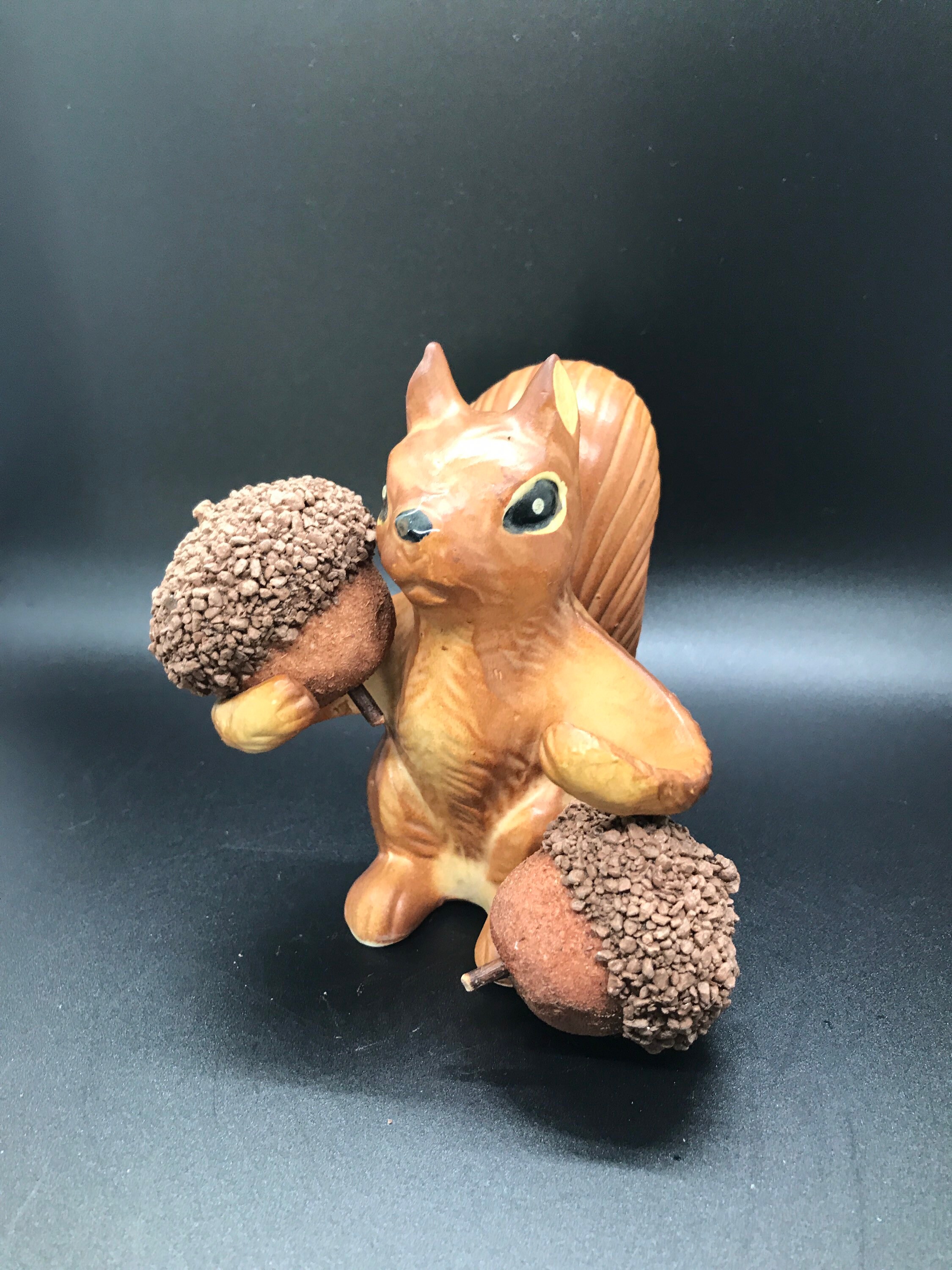 Squirrel Figurinebisque Holding Acorns Gathered Acorns - Etsy UK