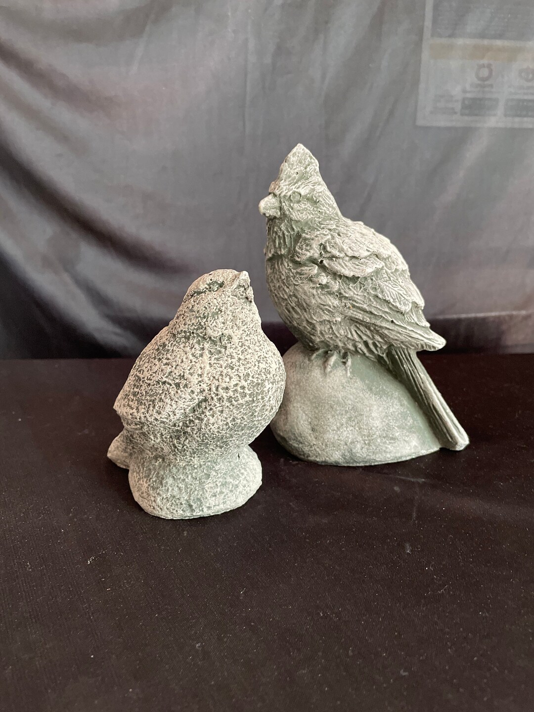 Statuary Birds ,2, Cardinal ,wren , Oxidation Design , Textured,3d ...