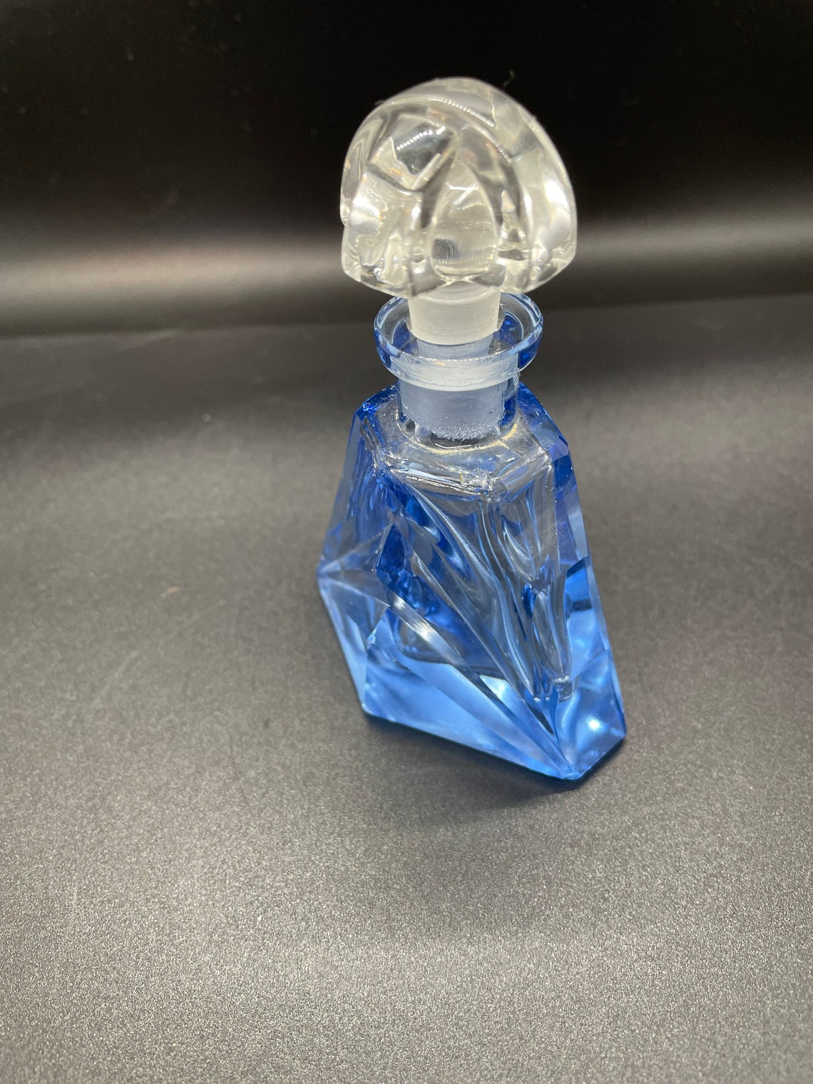 Art Deco Perfume Bottle Triangular Cut Glass - Etsy