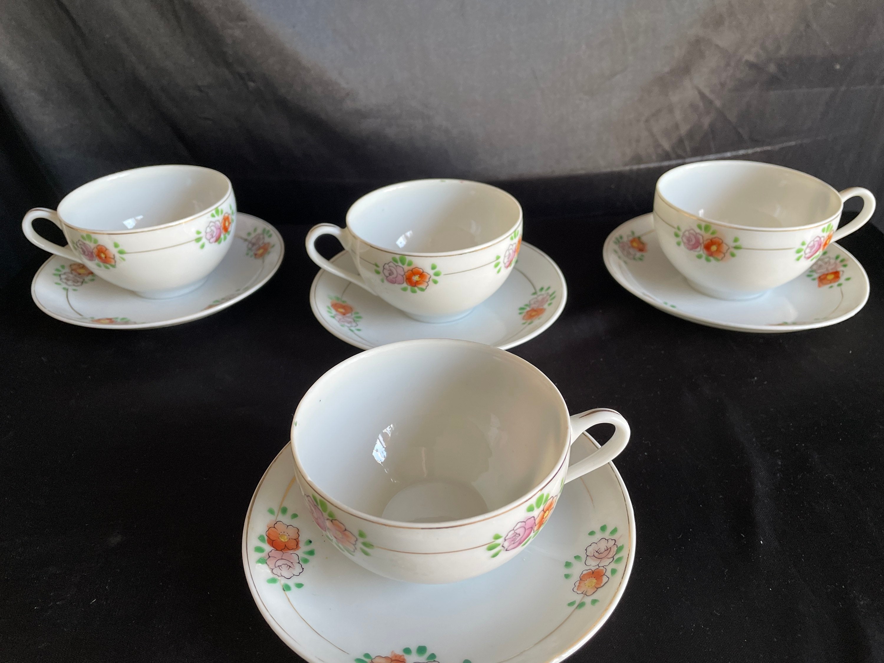 Imported Tea Cup Service Set 4 , Bone China ,hand Painted , Floral ...