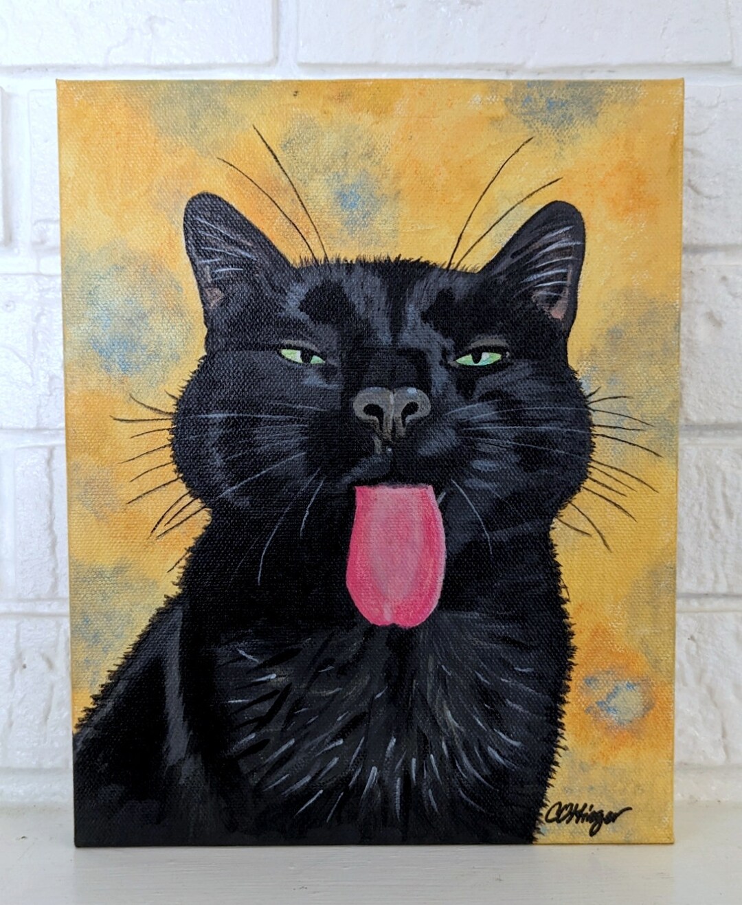 Cat Art Neener-neener Original Acrylic on Canvas - Etsy