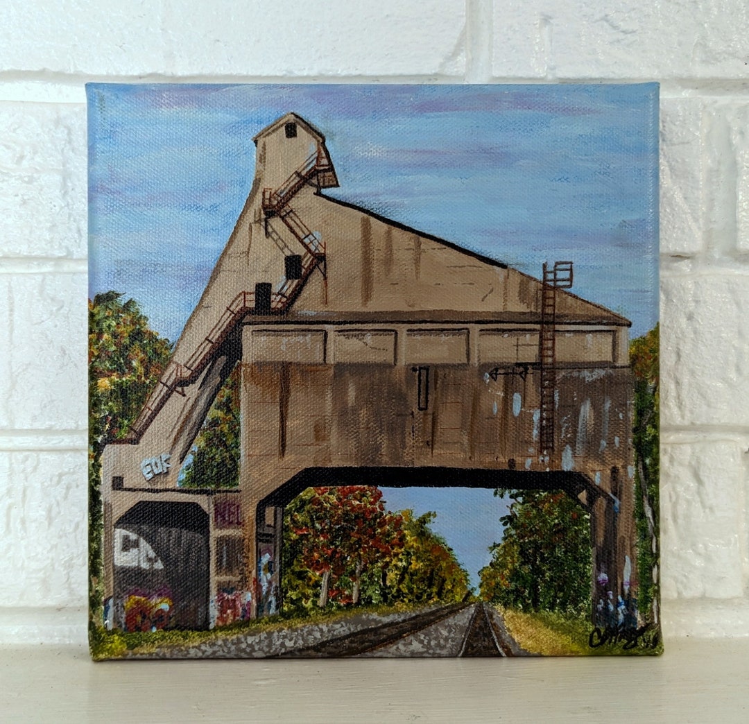 GTW Coal Facility Lansing Michigan Landmark Original Acrylic on Canvas ...