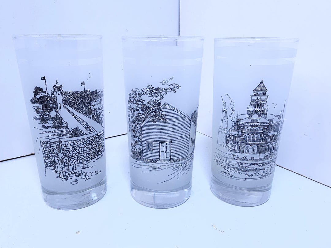 Vintage Texas 150th Anniversary Commemorative Frosted Glasses ...