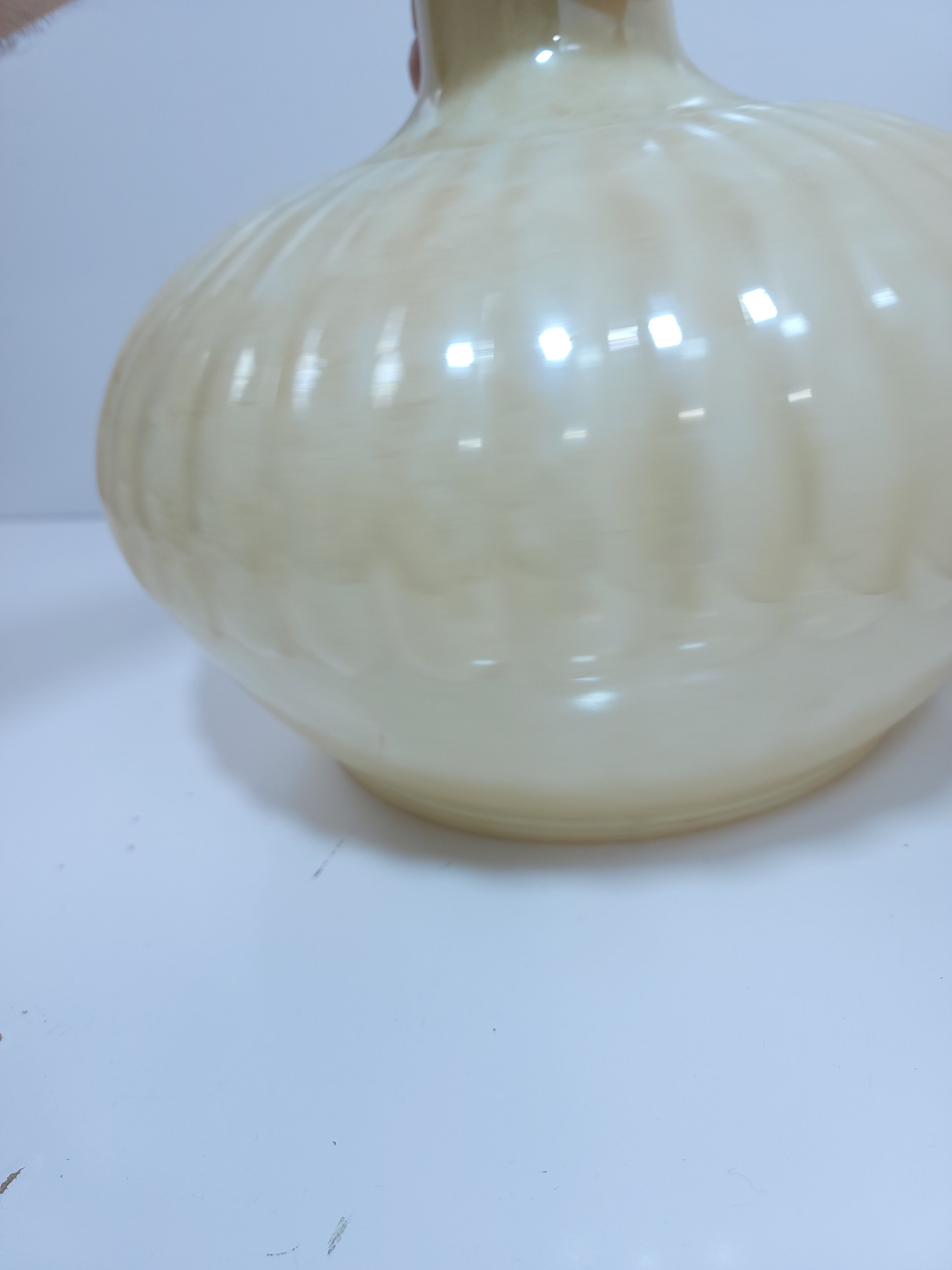 Art Deco Milk Glass Iridescent Ribbed Lamp Shade Large - Etsy