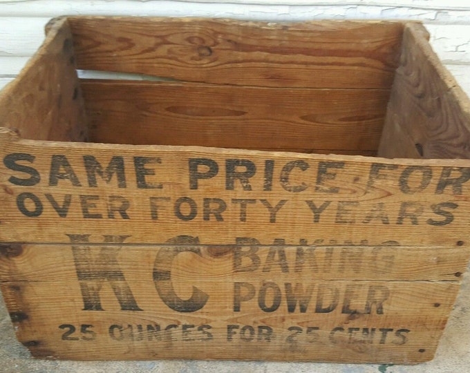 Vintage KC Baking Powder Wooden Crate - Etsy